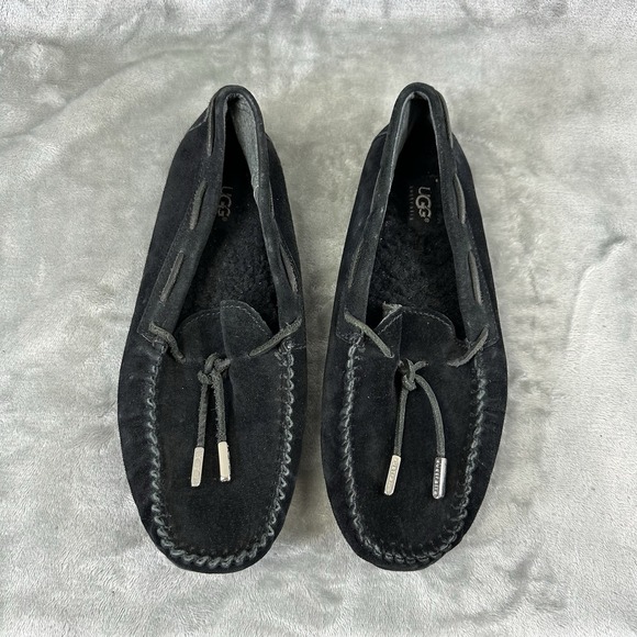 UGG | Shoes | Ugg Moccasin Womens 9 Black Slippers Driving Shoes | Poshmark